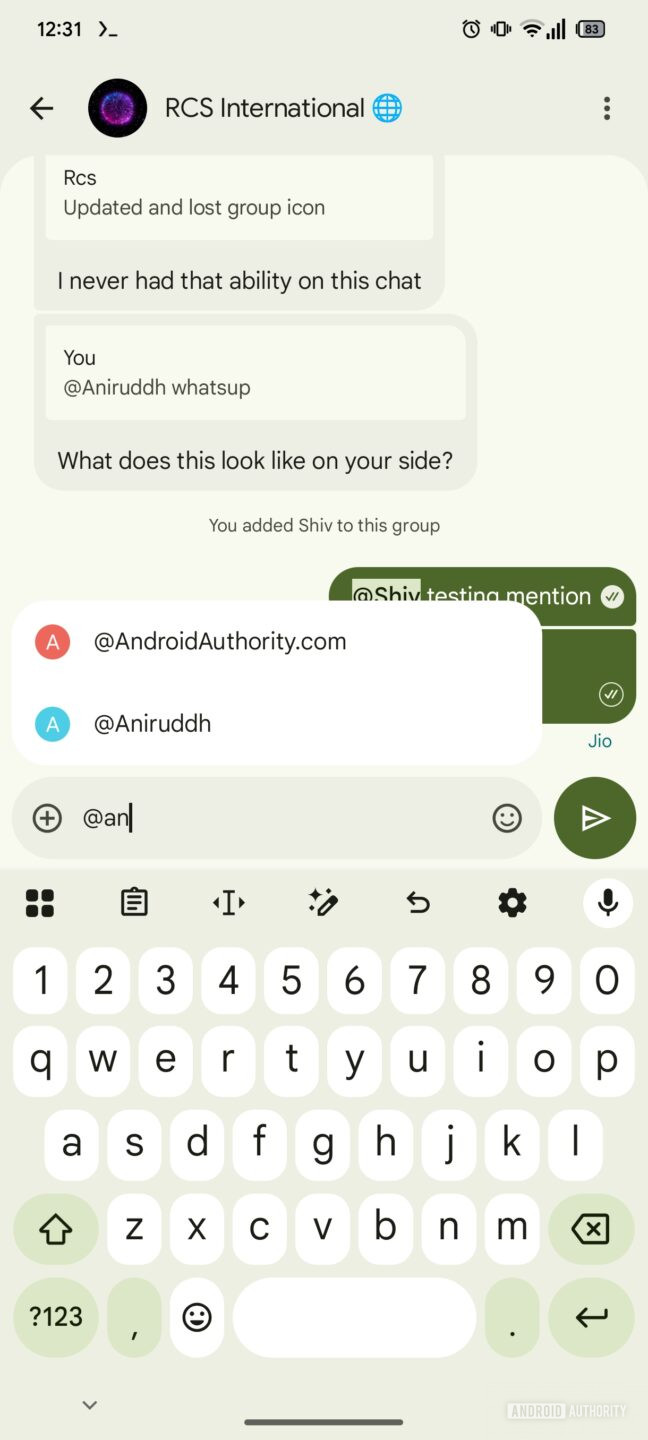 Here's your first look at Google Messages' @mentions feature