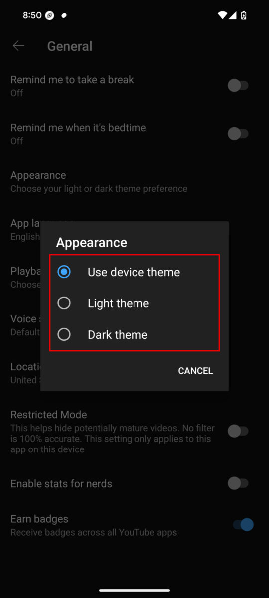 How to turn YouTube dark mode on or off - Android Authority