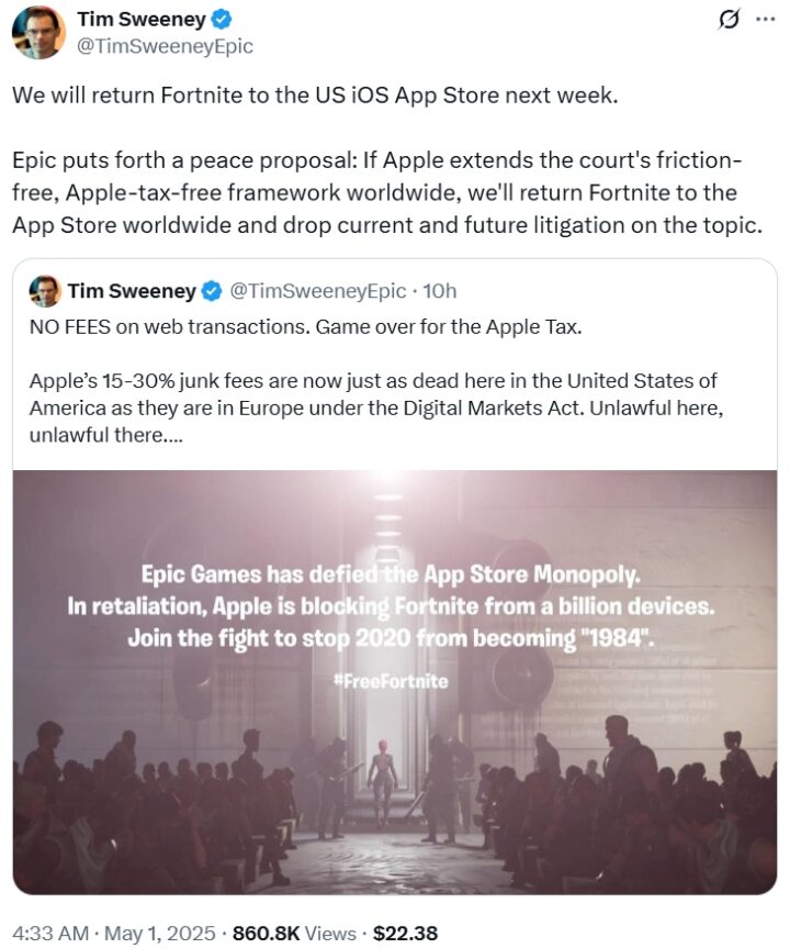 Apple dealt an Epic blow over 'Apple Tax,' paving the way for Fortnite to return on iOS ...