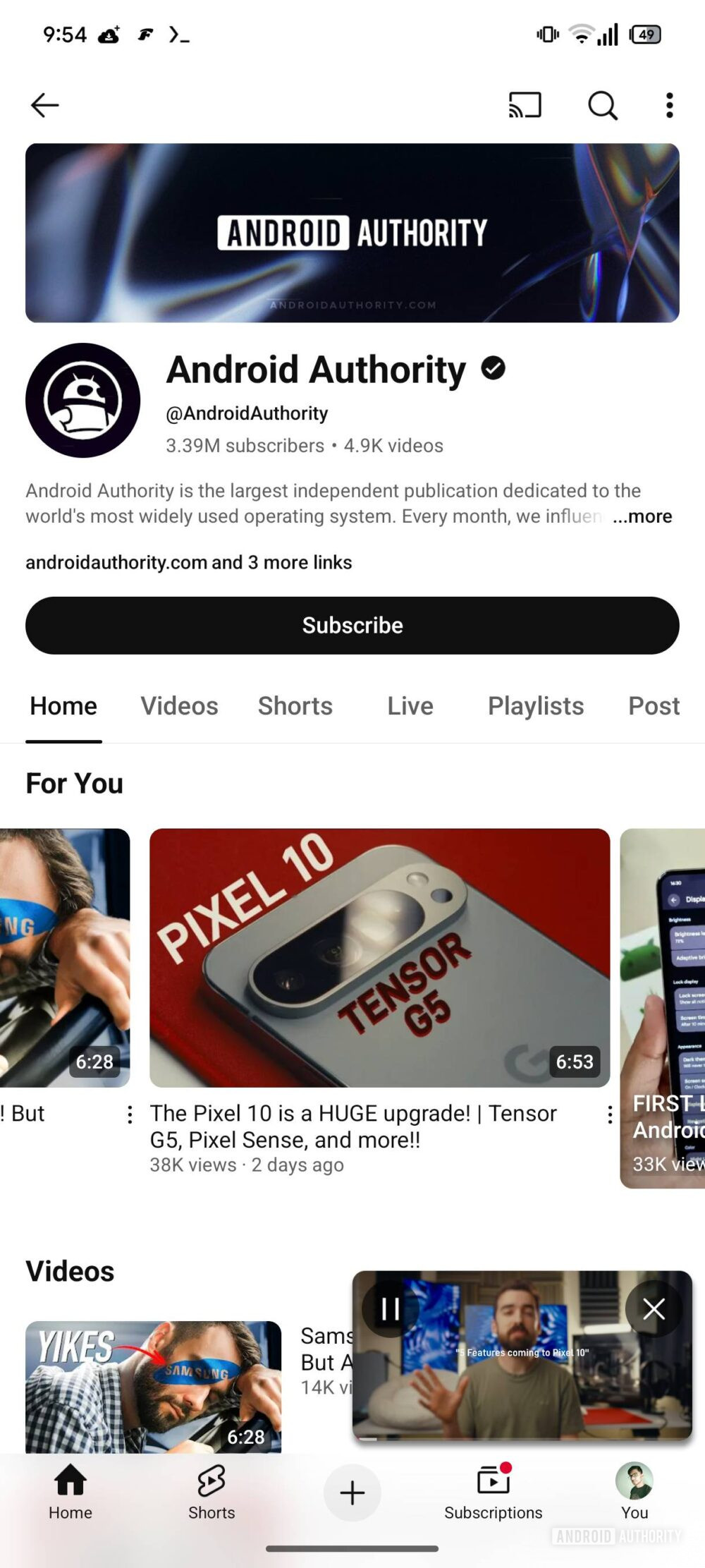 YouTube isn't done tinkering with its floating mini player on Android