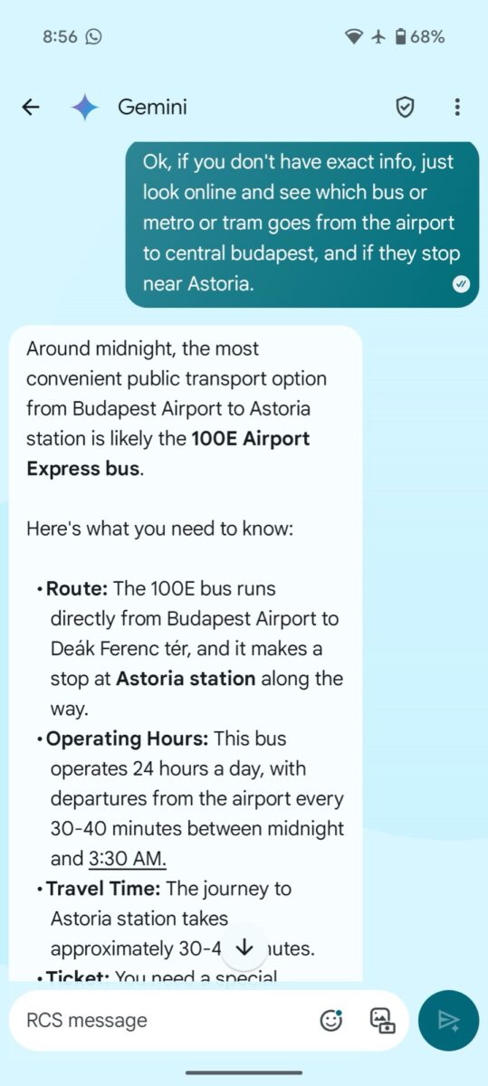 This RCS and Gemini hack saved me from paying for overpriced in-flight Wi-Fi