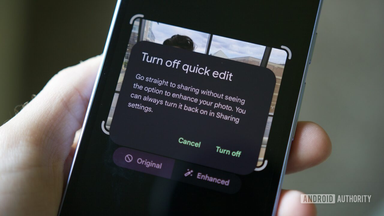 I tried Google Photos' Quick Edit feature and instantly turned it off