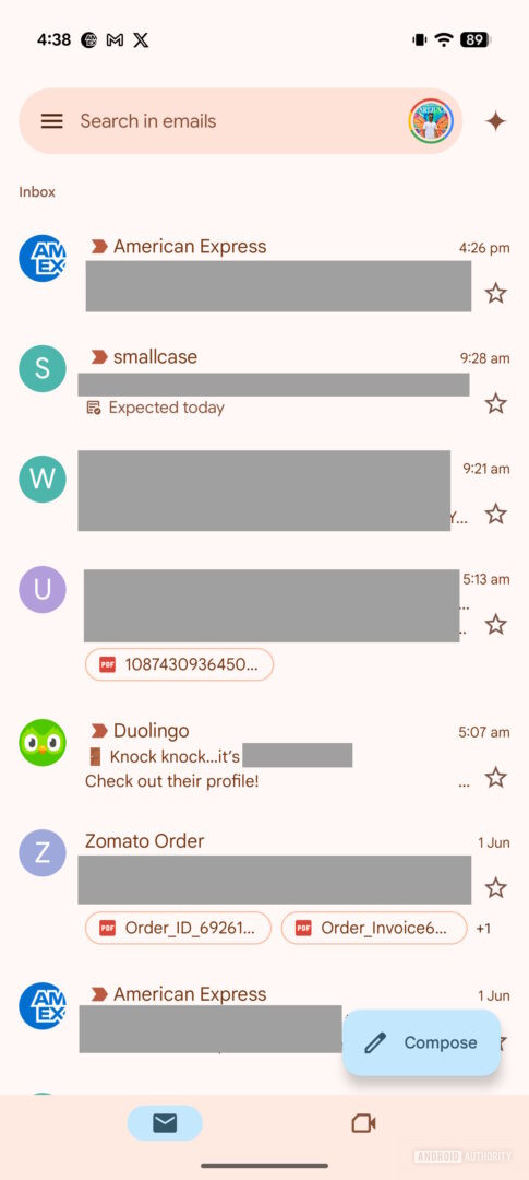 Here's a better look at Gmail's Material 3 Expressive makeover