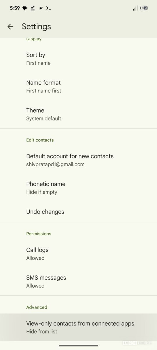 Google Contacts could let you control clutter from third-party apps