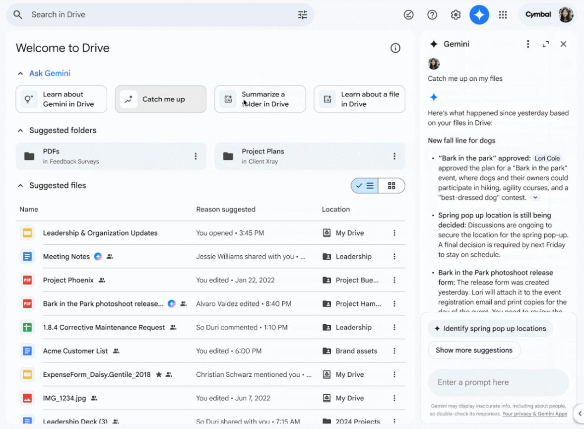 You can now ask Google Drive to catch you up on file changes