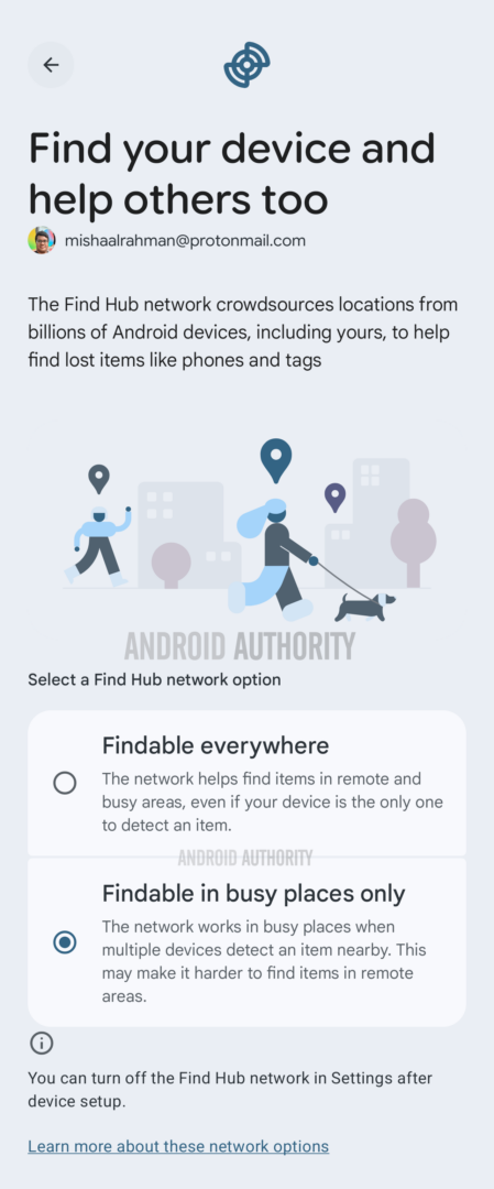 Google makes Find Hub part of the Android setup process