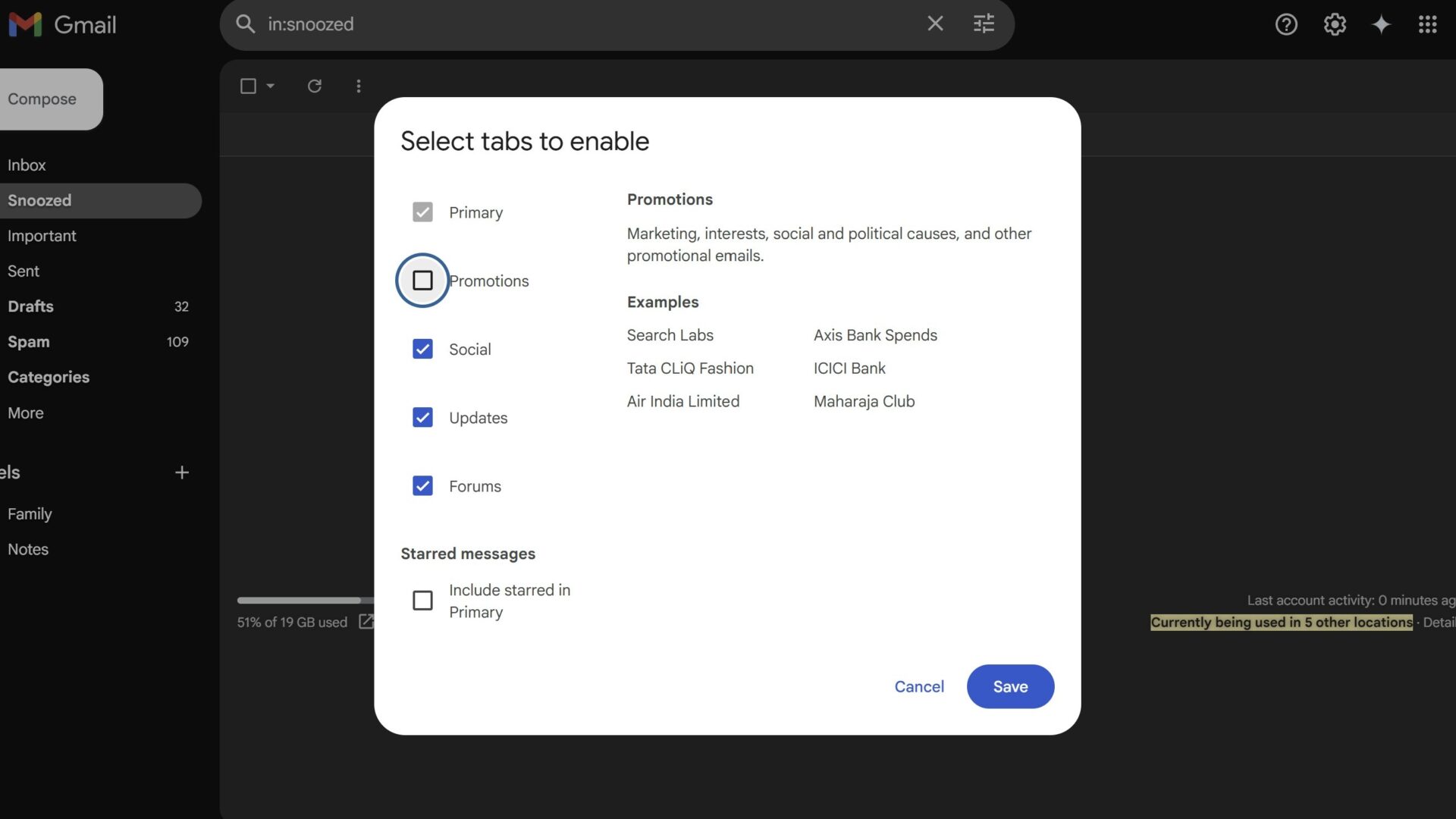 J'ai trouvé une simple bascule pour me débarrasser des publicités dans ma boîte de réception ...