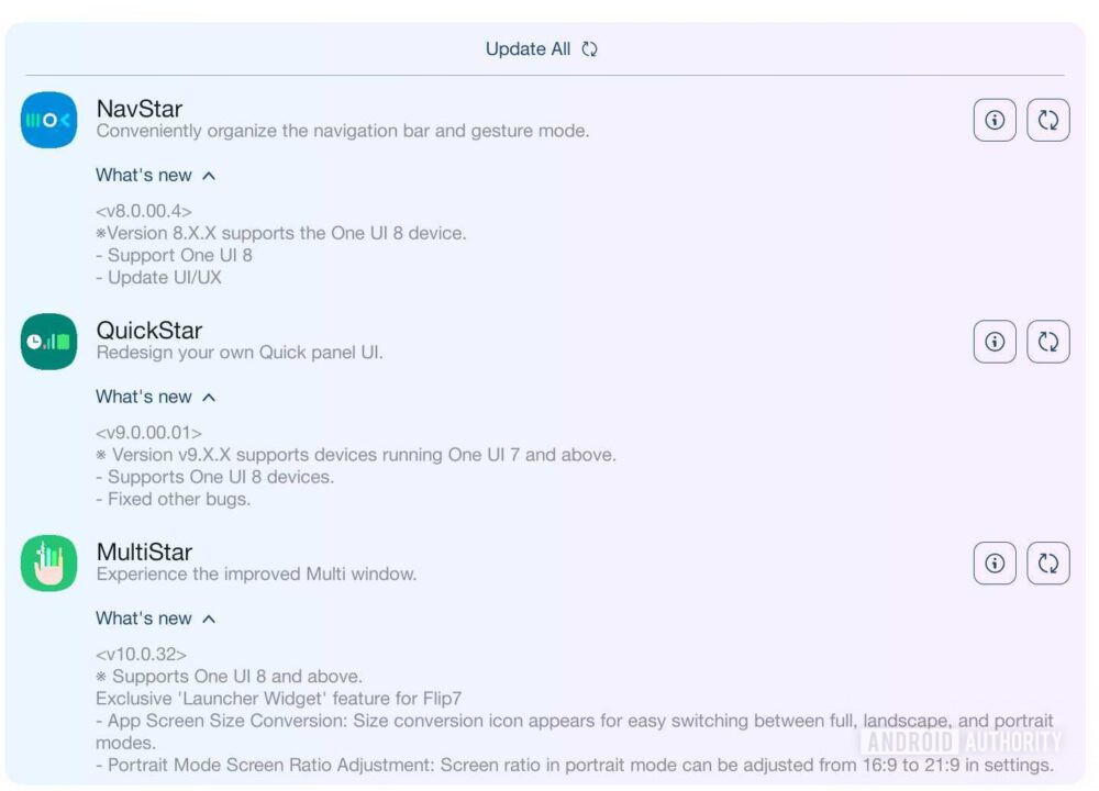 Home Up, MultiStar Good Luck modules get One UI 8 support with new features