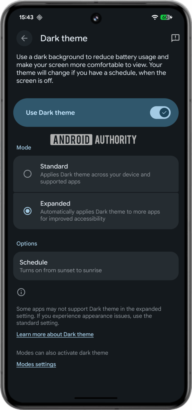 Android's new 'Expanded' dark mode darkens apps without a dark theme — but there's a catch ...