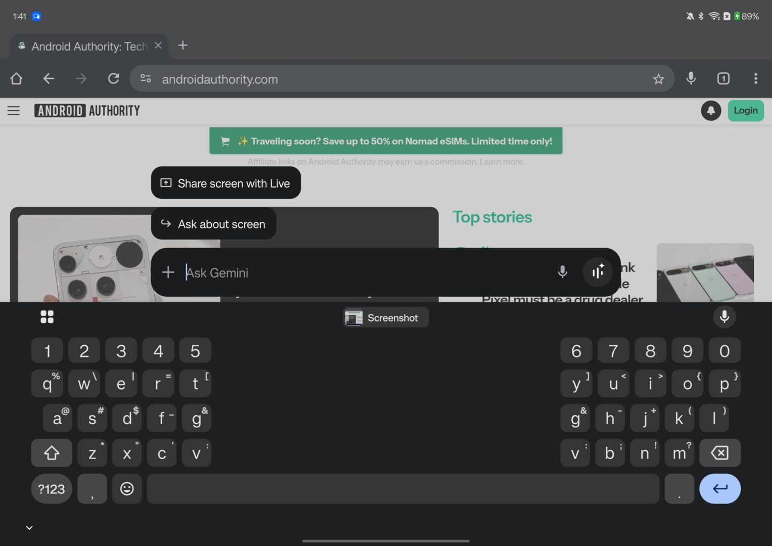 Google is testing a smaller, more reachable Gemini overlay on tablets ...