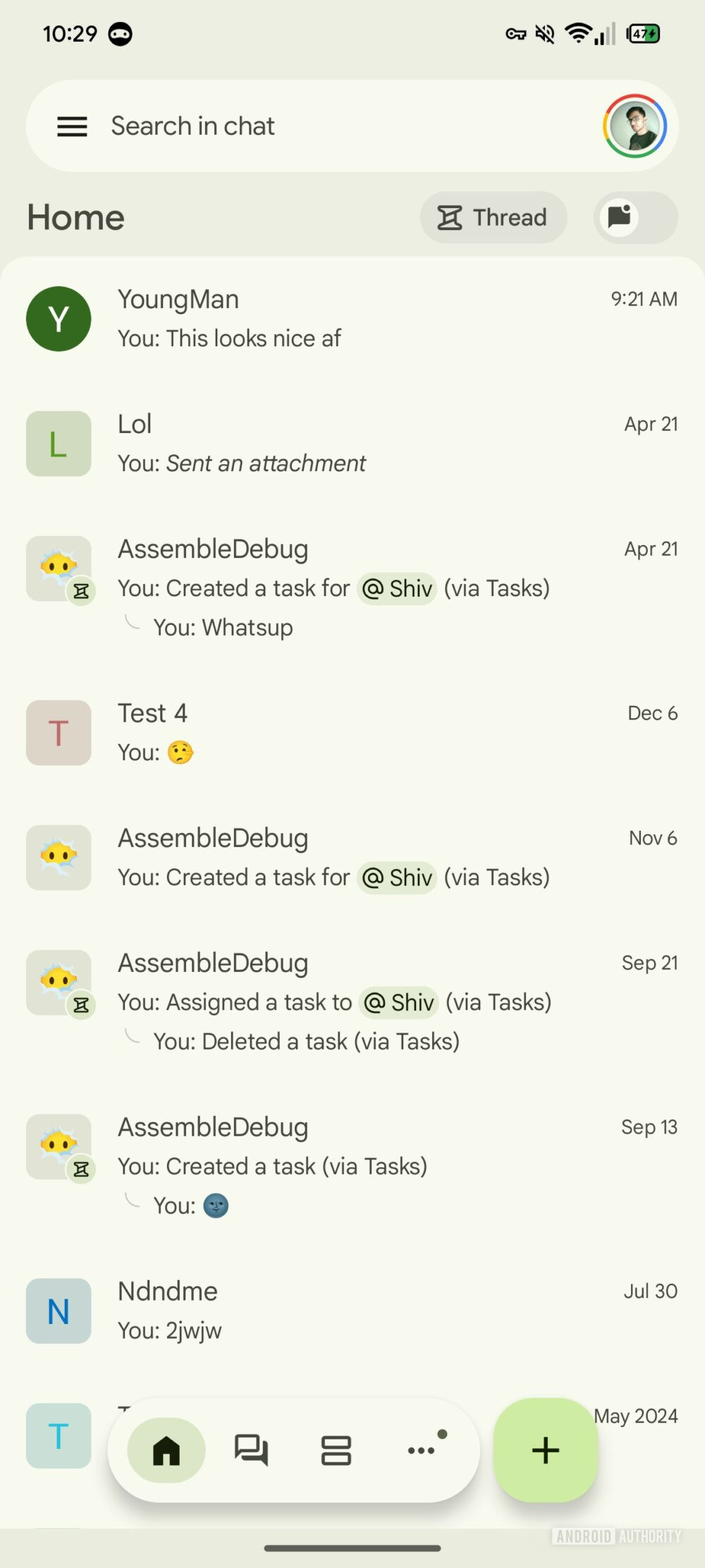 Following Gmail, Google Chat tries on some Expressive changes - Android Authority