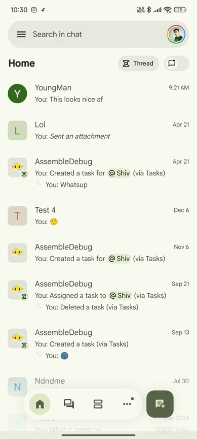 Following Gmail, Google Chat tries on some Expressive changes - Android Authority