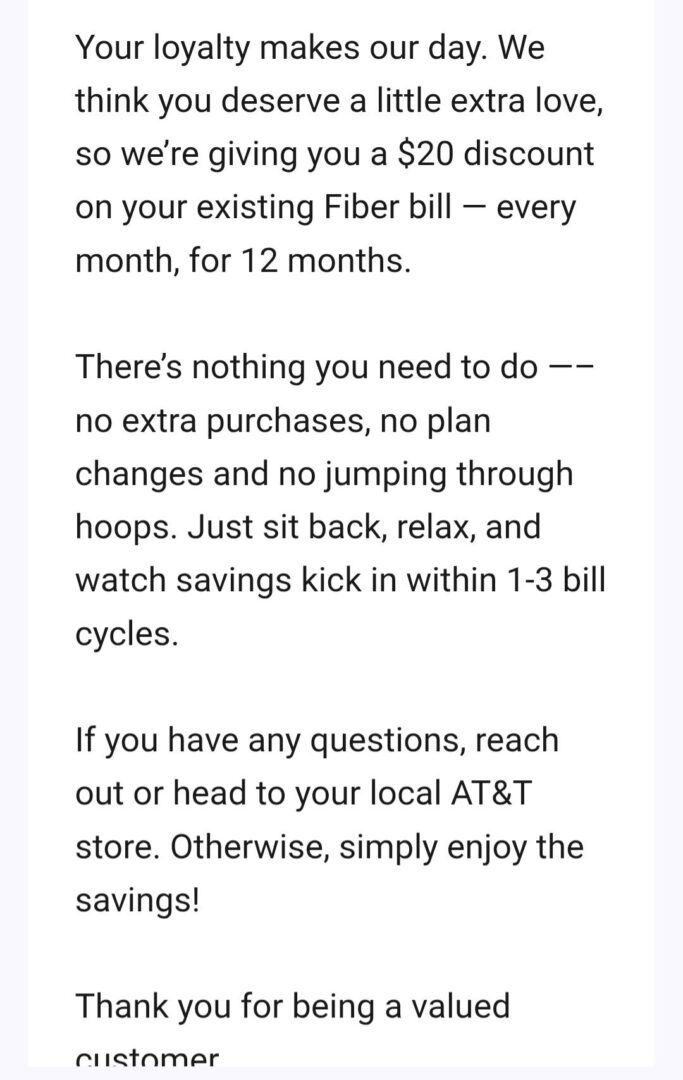 AT&T starts offering $240 loyalty discount to some users