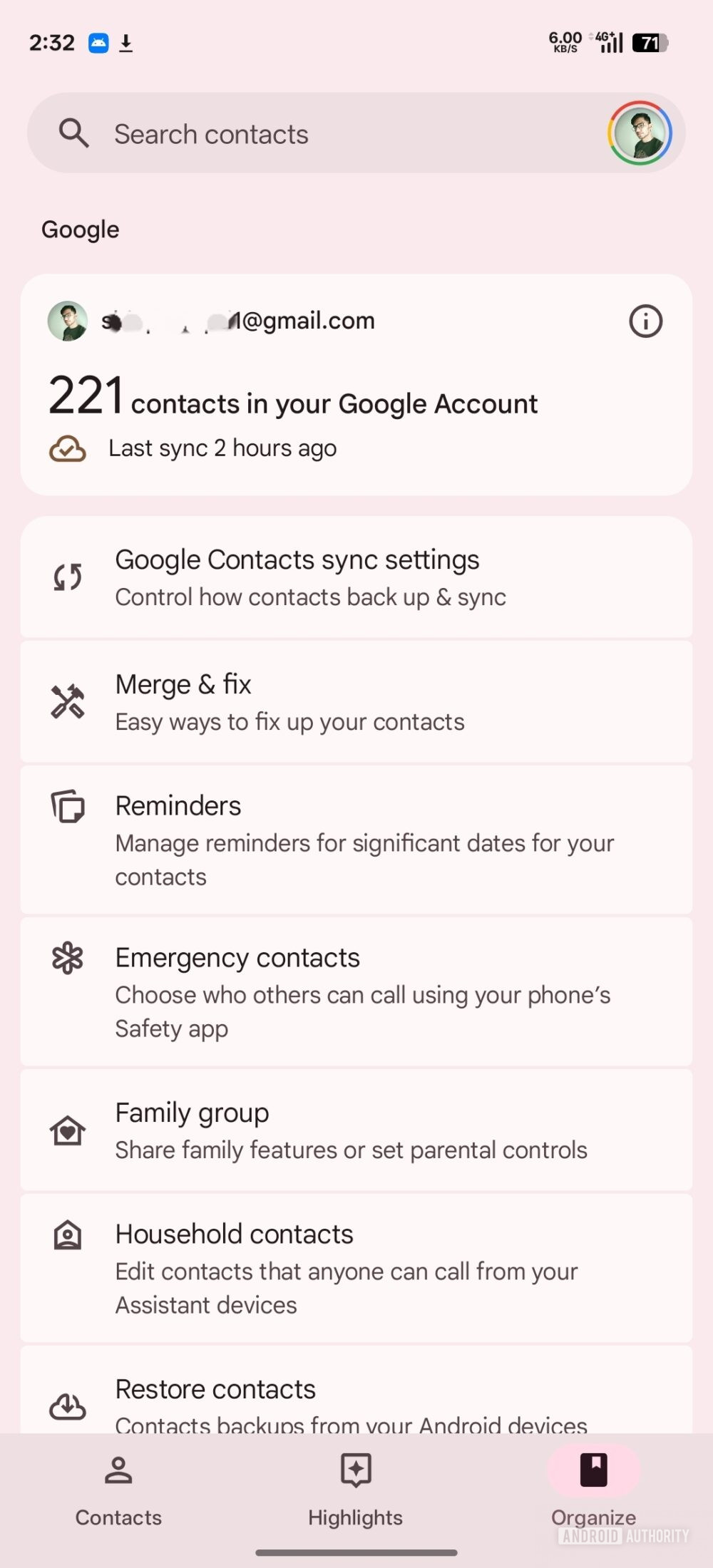 Google Contacts' new Material 3 Expressive look is rolling out