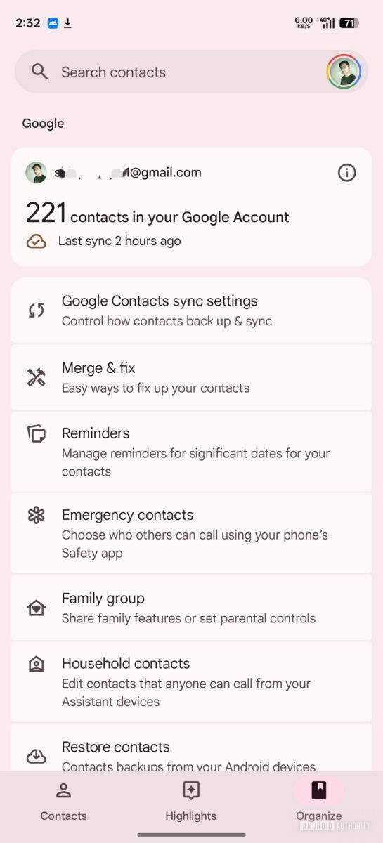 Google Contacts' new Material 3 Expressive look is rolling out