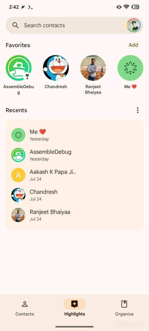 Google Contacts' new Material 3 Expressive look is rolling out