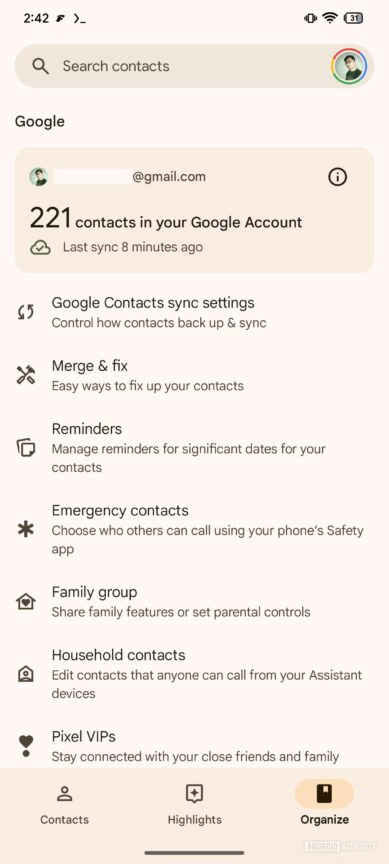Google Contacts' new Material 3 Expressive look is rolling out