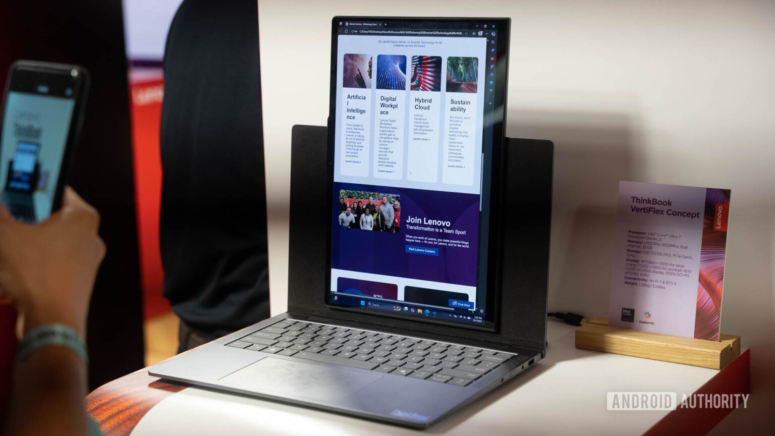 Lenovo shows off a concept laptop with a display that rotates to ...