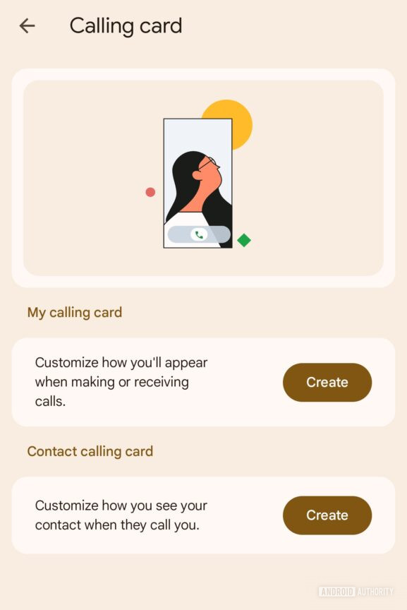 Google may let you choose how your Calling Card looks to others ...