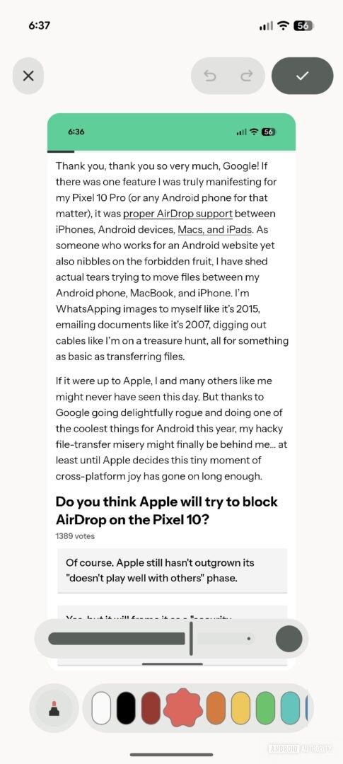Google's new Pixel Studio-powered screenshot editor is rolling out ...