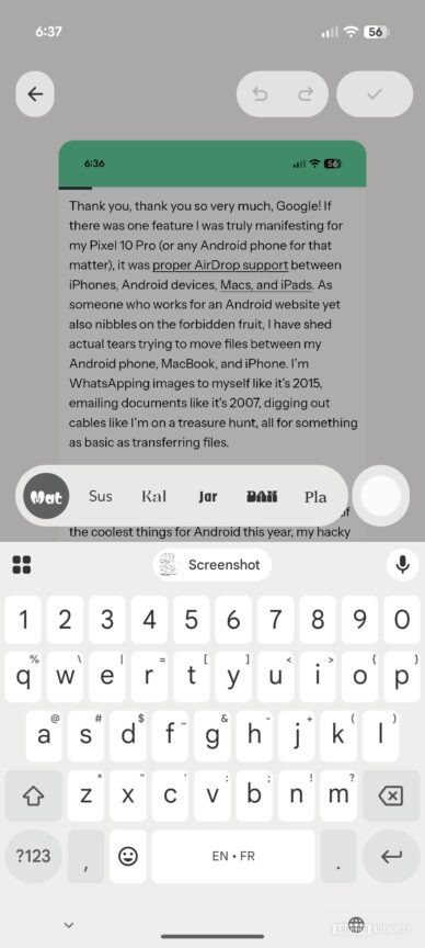 Google's new Pixel Studio-powered screenshot editor is rolling out ...