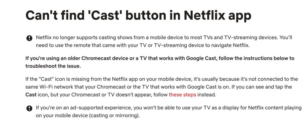 Netflix quietly killed casting from phones to newer TVs, Chromecasts ...
