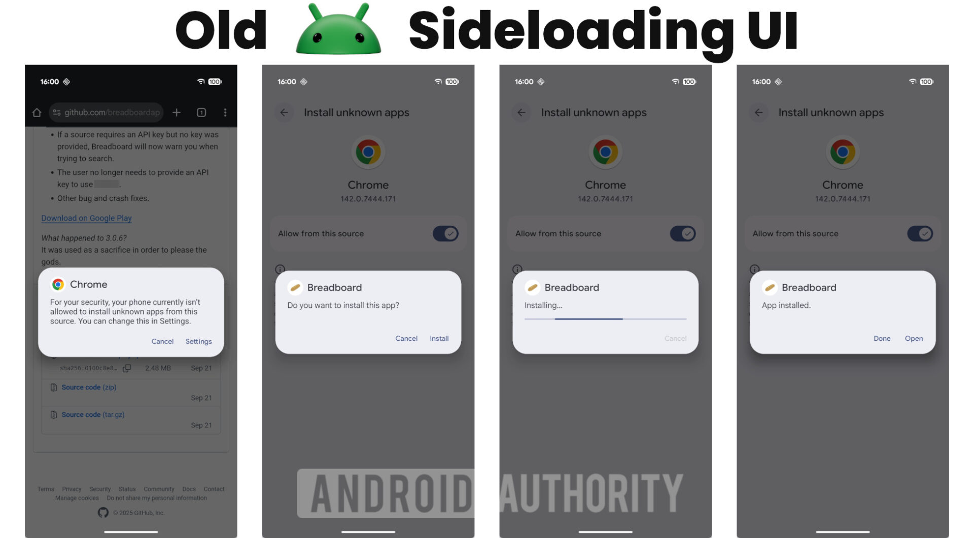 Sideloading apps on Android 16 QPR2 has a much nicer-looking UI