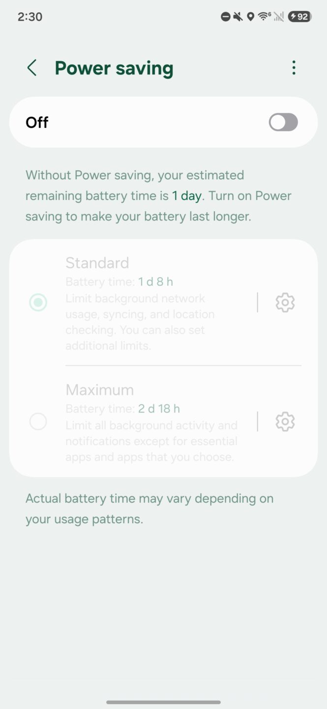 How to use the new Power Saving feature in the One UI 8.5 beta