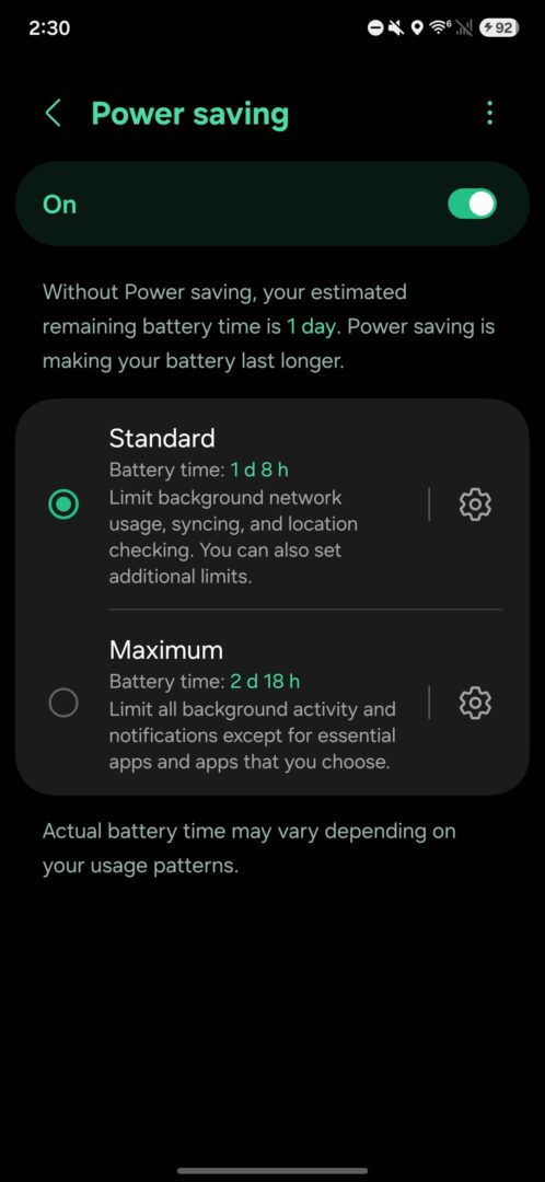 How to use the new Power Saving feature in the One UI 8.5 beta