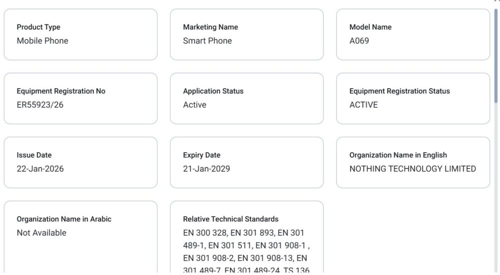 Nothing Phone 4a certification suggests launch may not be far off ...