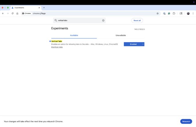 How to enable vertical tabs in Google Chrome right now