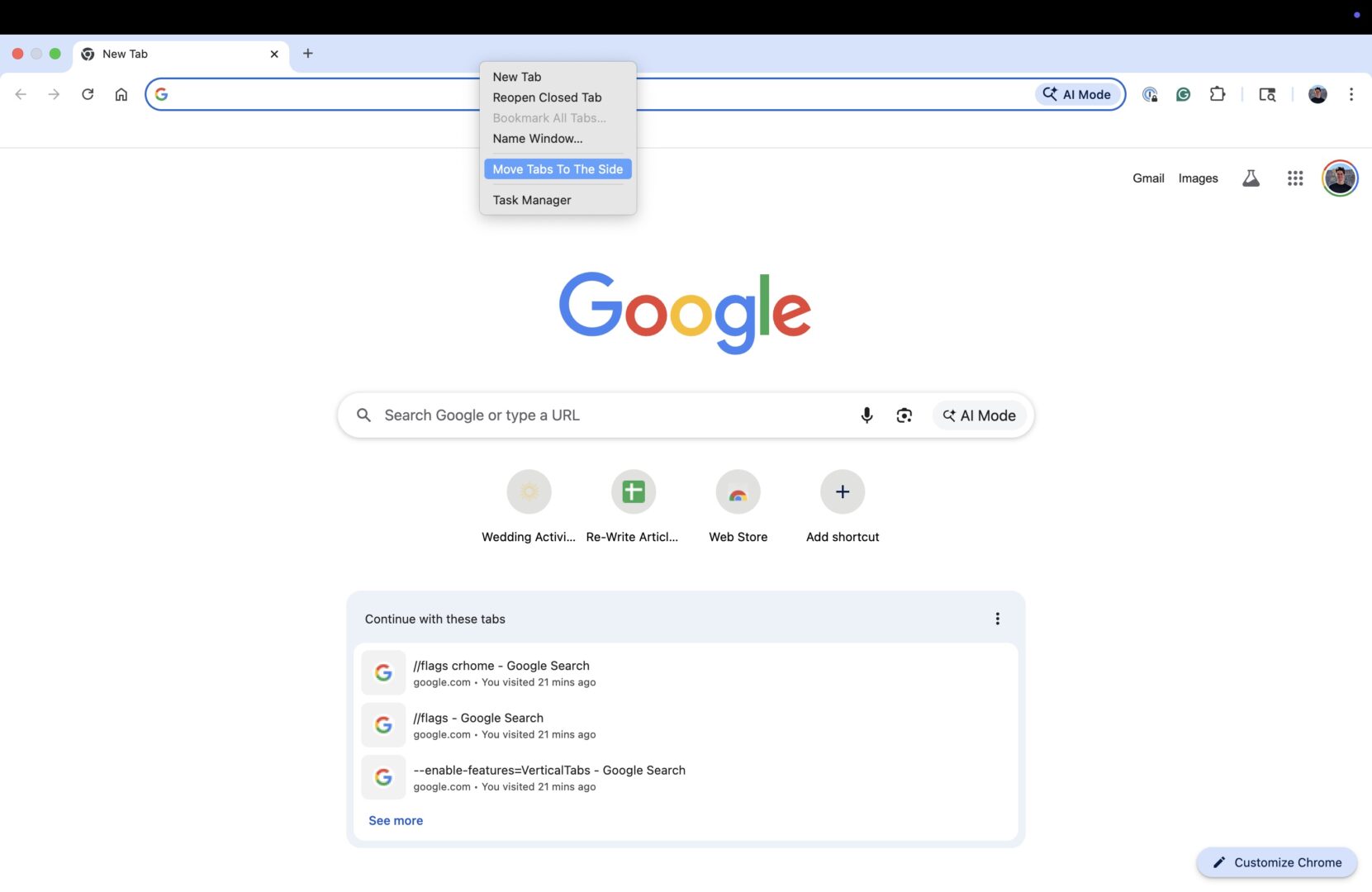 How to enable vertical tabs in Google Chrome right now