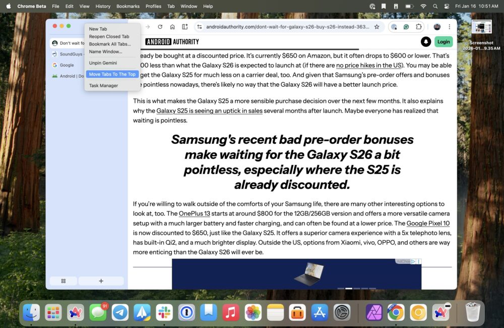 How to enable vertical tabs in Google Chrome right now