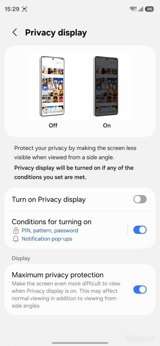 Galaxy S26 Ultra Privacy Display deep dive: The science and the settings