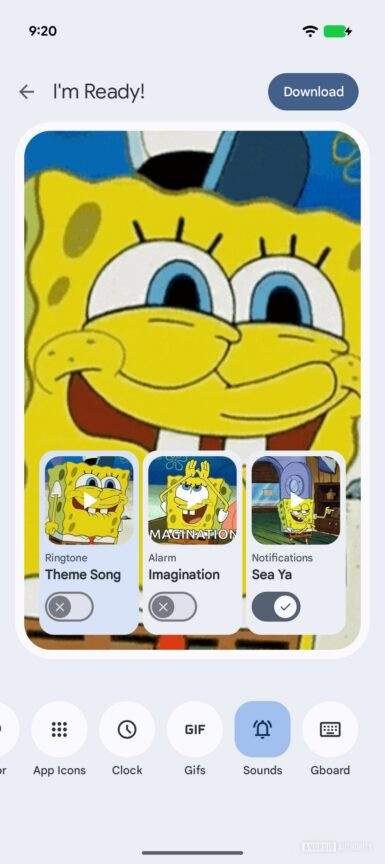 New Pixel Theme packs are coming soon with a SpongeBob flavor