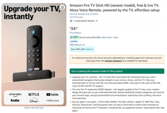 Amazon’s new Fire TV Stick HD signals the end of sideloading - Android ...