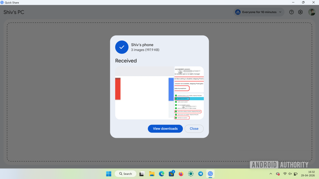 Quick Share's latest PC update looks a little more like Android ...