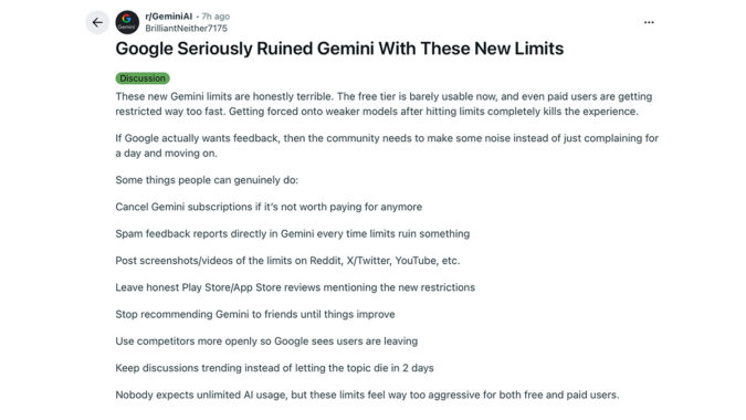 Gemini's new limits are already frustrating users