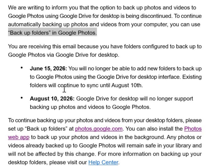 Google is killing this handy way to back up PC folders to Google Photos