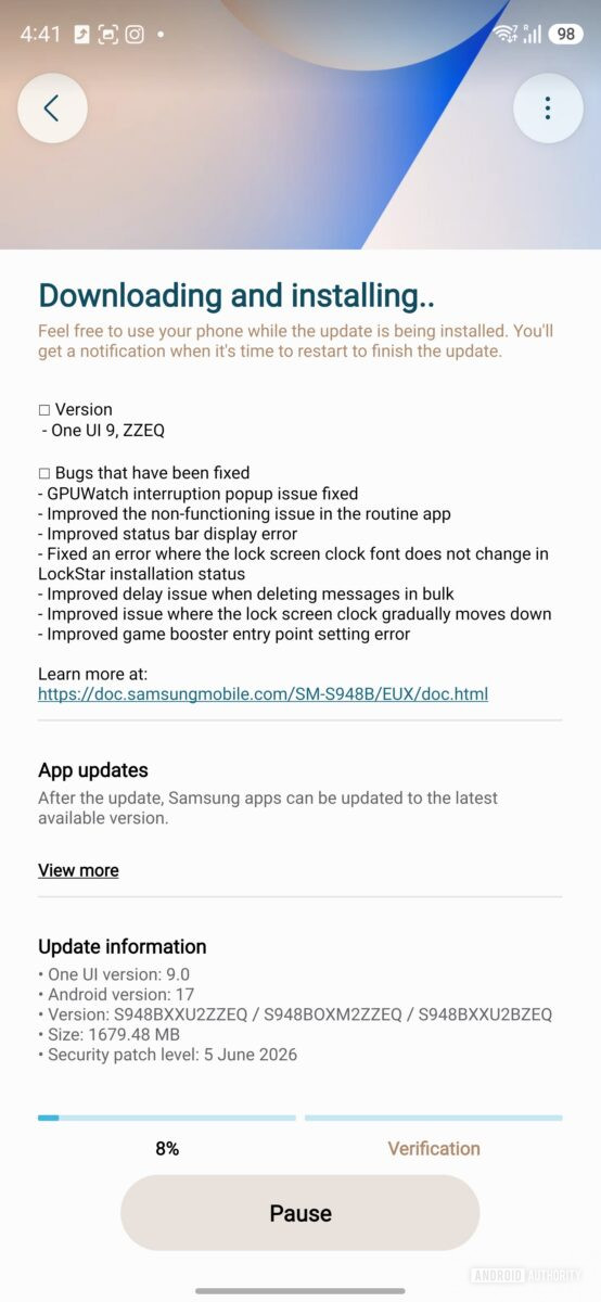 Galaxy S26 series gets second One UI 9 beta release