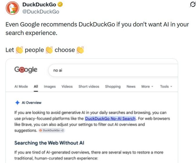 Google Search's AI accidentally gave DuckDuckGo free advertising ...