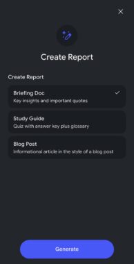 The NotebookLM mobile app just gained a trio of report formats ...