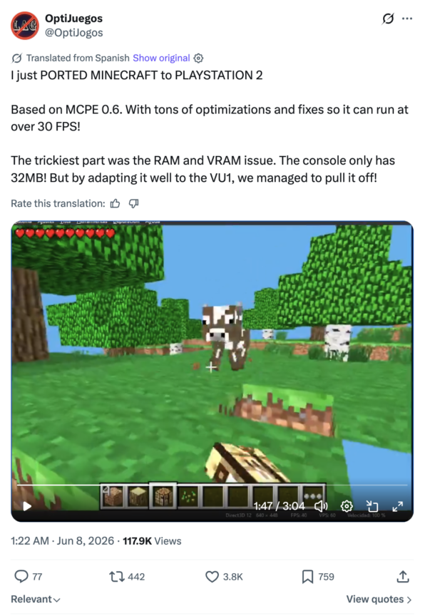 15 years later, the PS2 gets a Minecraft port, and it actually hits ...