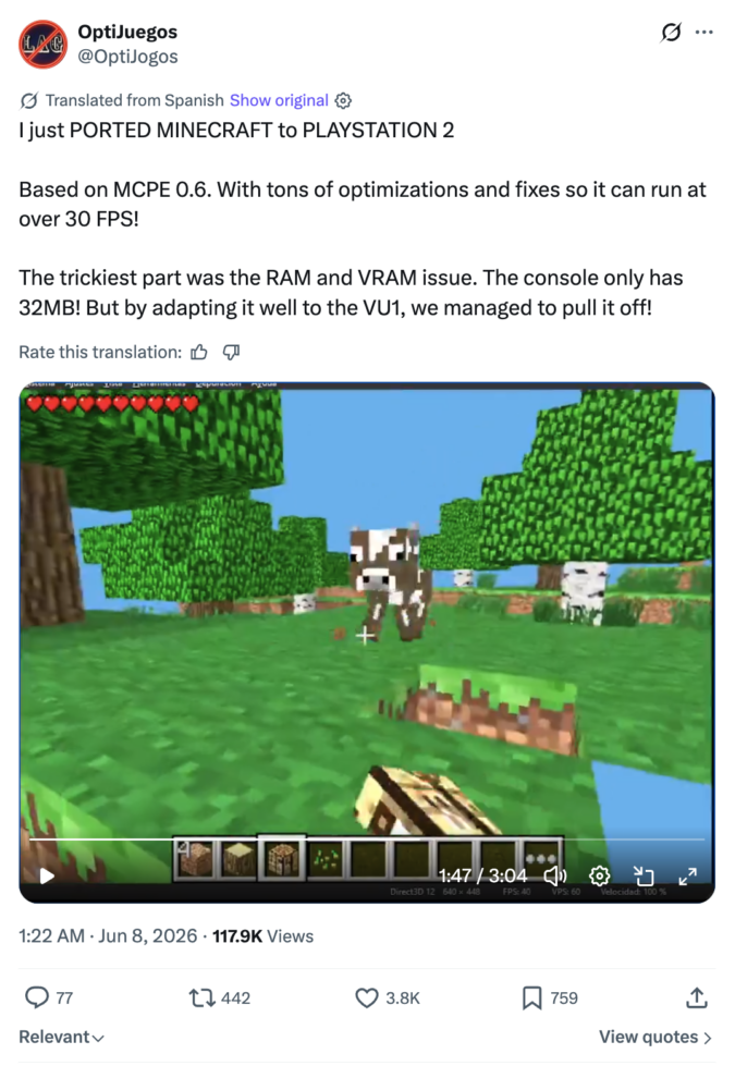 15 years later, the PS2 gets a Minecraft port, and it actually hits ...