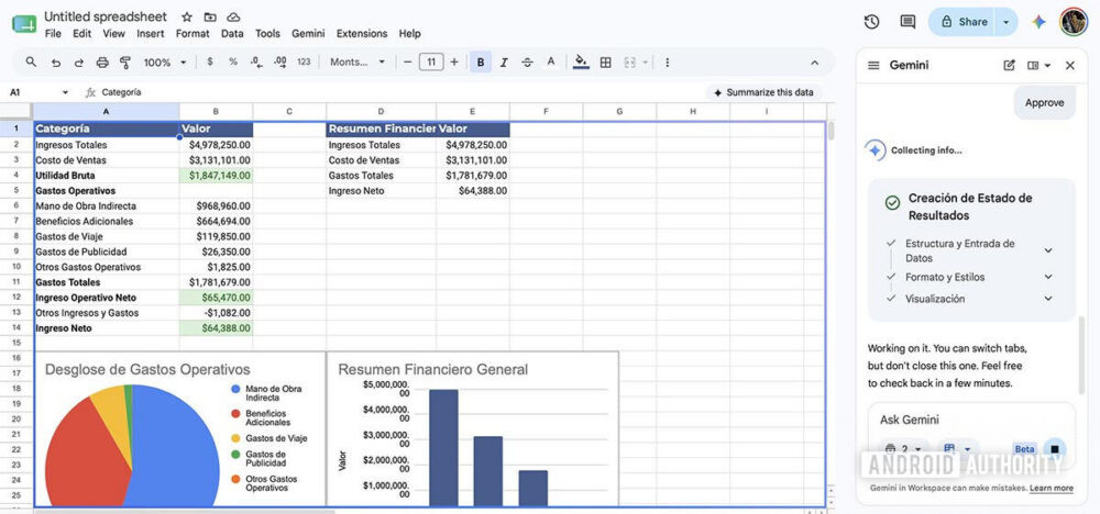 Gemini in Google Sheets is now multilingual - Android Authority