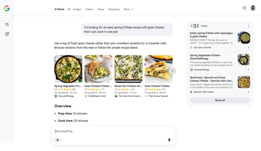 Google tweaks AI Mode to highlight recipe creators, but food writers ...